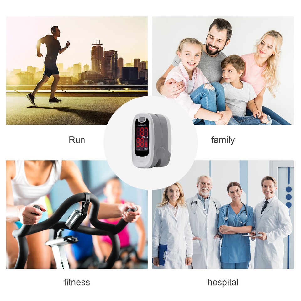 Fingertip Pulse Oximeter Spo2 Pulse Rate Monitor Oxymeter Blood Oxigen ...