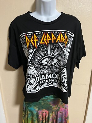 DEF LEPPARD TOP COLOR BLACK Size M | eBay