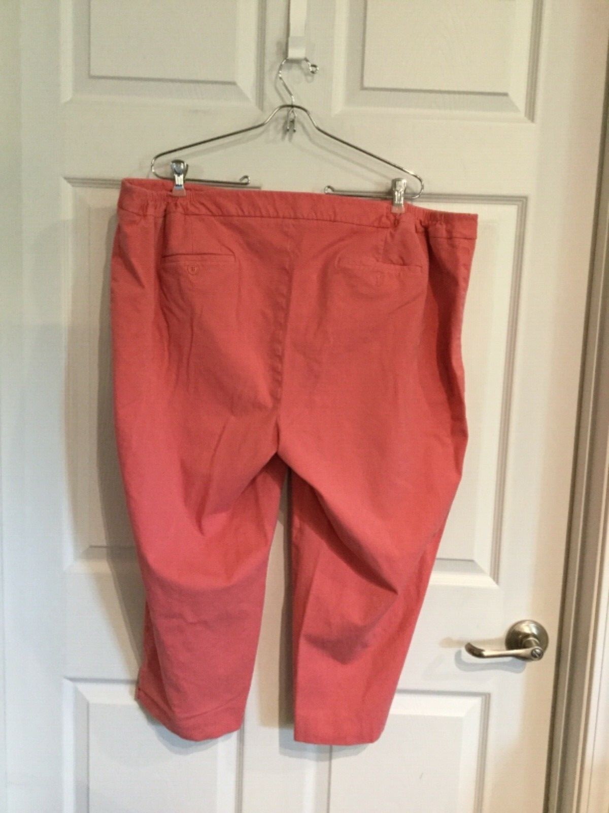 Talbots Women’s 24 W peach colored pants snap zip front elastic back ...