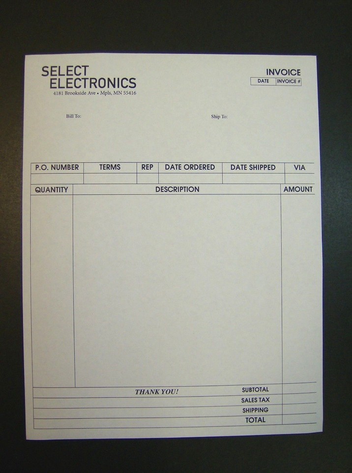 Printed 3-Part Forms, Custom 8.5" x 11" Carbonless Sets, black ink, NCR ...