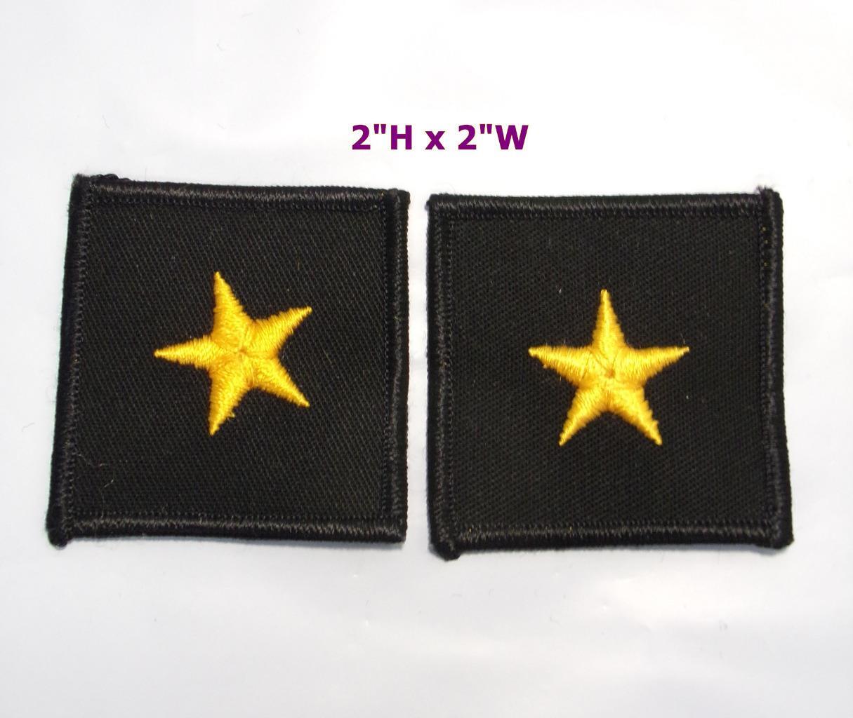 1 STAR Embroidered Gold/Black 2" Uniform Sleeve Patches Military/Police ...