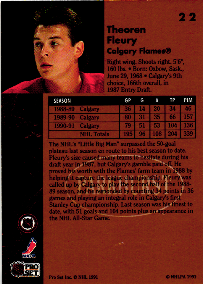 1991-92 Parkhurst #22 Theoren Theo Fleury Calgary Flames | eBay