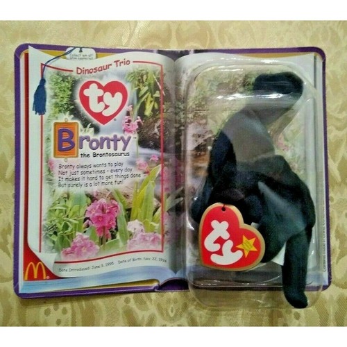 Ty Dinosaur Trio Bronty 1995 McDonalds Beanie Baby Original Package ...