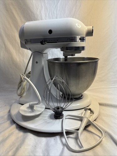 KitchenAid Classic Stand Mixer Model K-45SSWH Tilt-Head 10-Speed W ...
