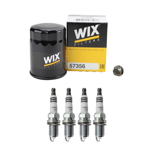 Wix Engine Oil Filter & NGK 4 Ruthenium HX Spark Plugs kit for Acura ...