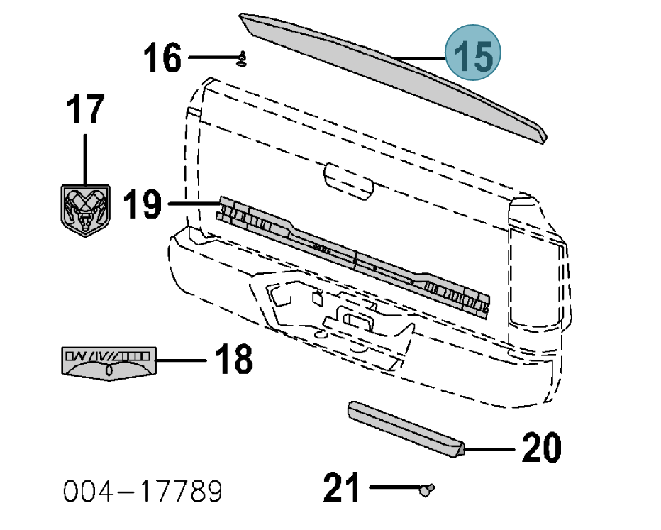 2019-2024 Dodge Ram 1500 2500 3500 Tailgate Spoiler Black 68292635AC ...
