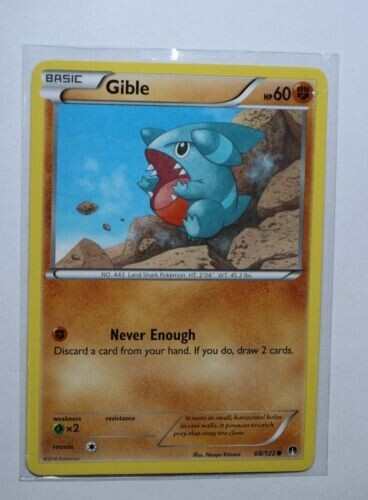 2016 Gible 68/122 Regular Finish XY BREAKpoint Pokémon TCG Pokemon Card ...