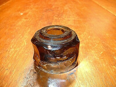 Vintage Fostoria Dark Amber Inkwell With Original Label | eBay