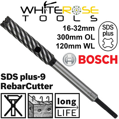 Bosch Rebar Cutter Drill Bit 4 Cutter SDS Plus 9 Reinforced Concrete ...