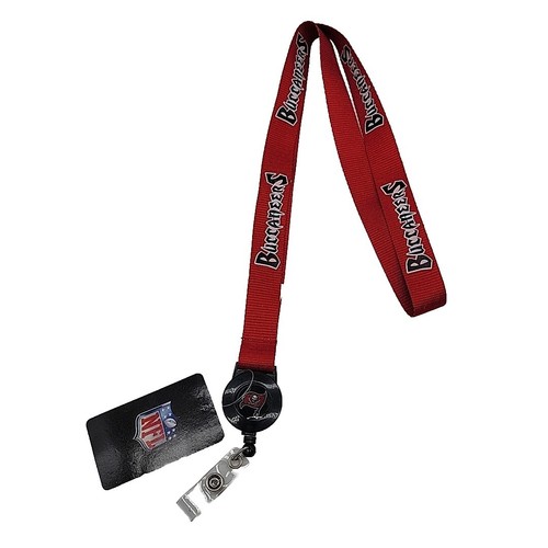 Red NFL Tampa Bay Buccaneers Team Lanyard with Retractable Reel ...