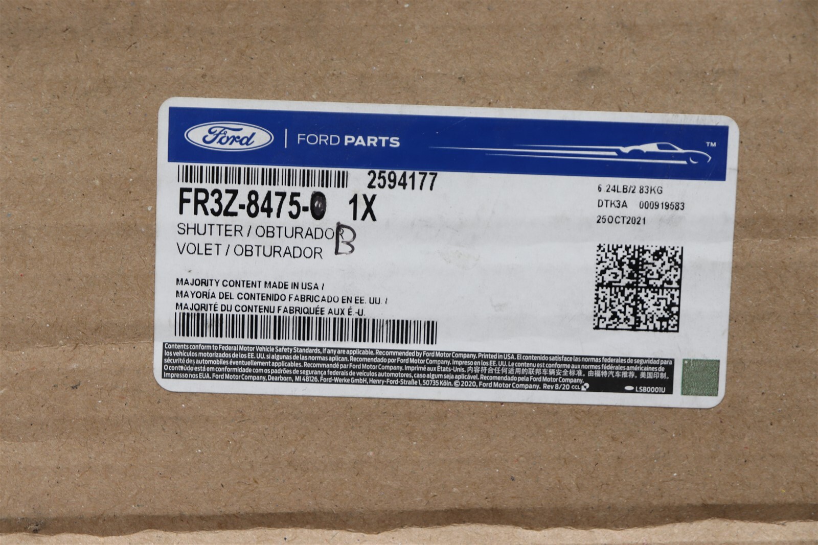 NEW OEM Ford Radiator Grille Shutter Assembly FR3Z-8475-C Mustang 2.3L ...