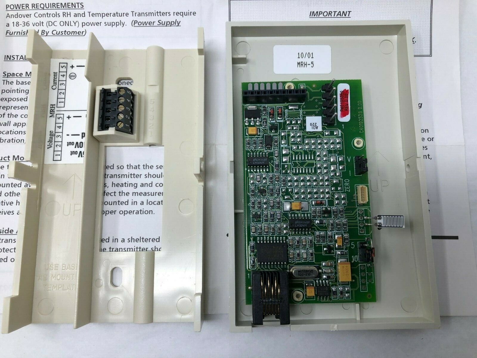 Andover Controls 01-6013-060 Room 5% Relative Humidity Sensor | eBay