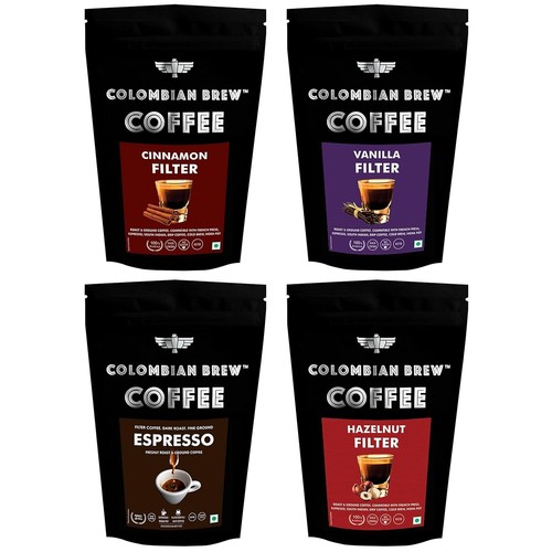 Colombian Brew Assorted Ground Filter Coffee Powder 4 Packs 100g Each ...