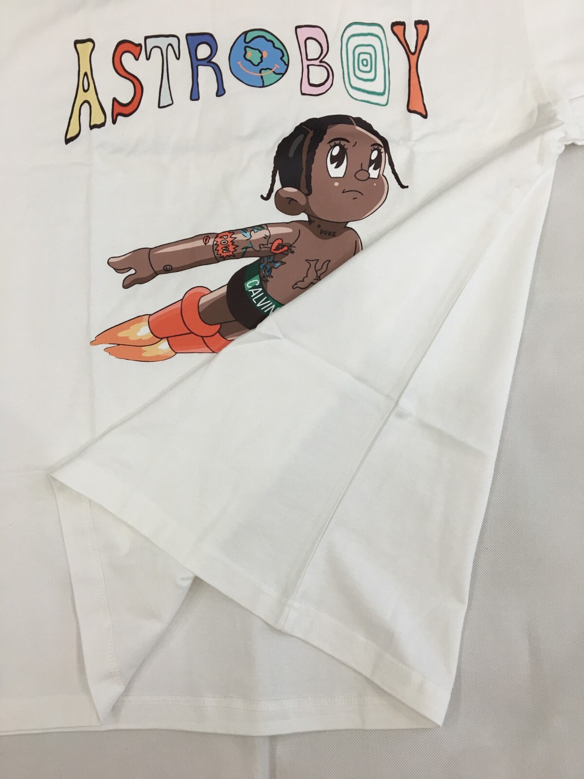 Travis Scott Cactus Jack Astroboy Printed Graphic T-shirt White Extra ...