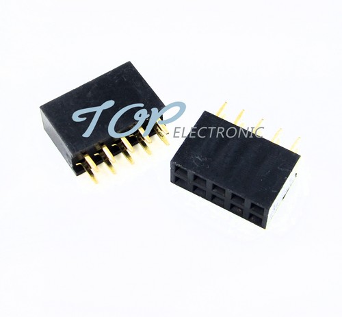 20PCS 2x5 10Pin 2.54mm Double Row Female Straight Header Pitch Socket ...