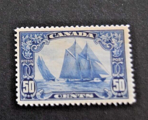 1928 Canada Stamp - Scott #158 - 50 Cent Bluenose Scroll Issue - MLH/OG ...