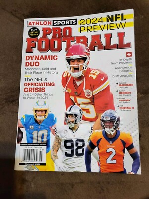 Athlon Sports Pro Football 2024 NFL Preview Magazine, Mahomes Herbert ...