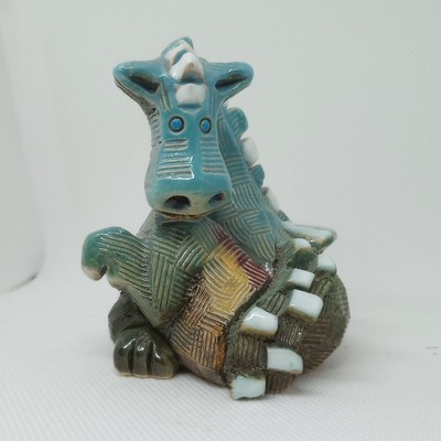 Artesania Rinconada Vintage Retired Teal Green Dragon Figurine #252 ...