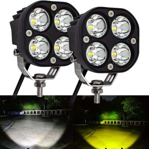 LED OffRoad Driving Fog Lights Yellow White Dual Color Yellow/White ...