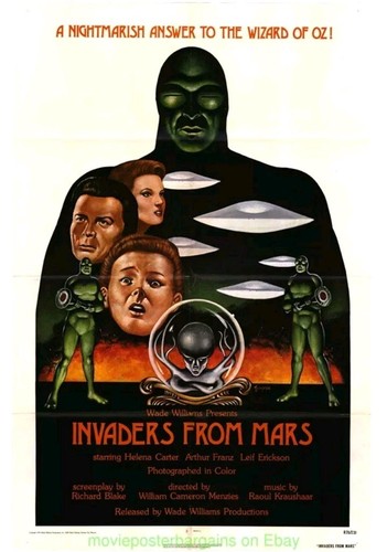 INVADERS FROM MARS MOVIE POSTER R1976 Original 27x41 Folded 1953 HORROR ...