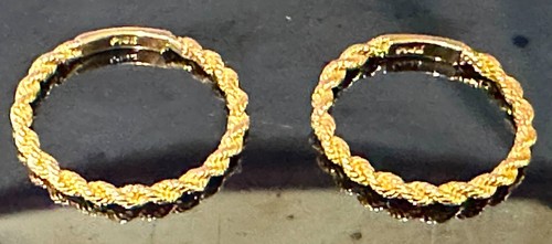 (2) Vintage 14k Solid Yellow Gold Hard Rope Rings - 2.00g | eBay