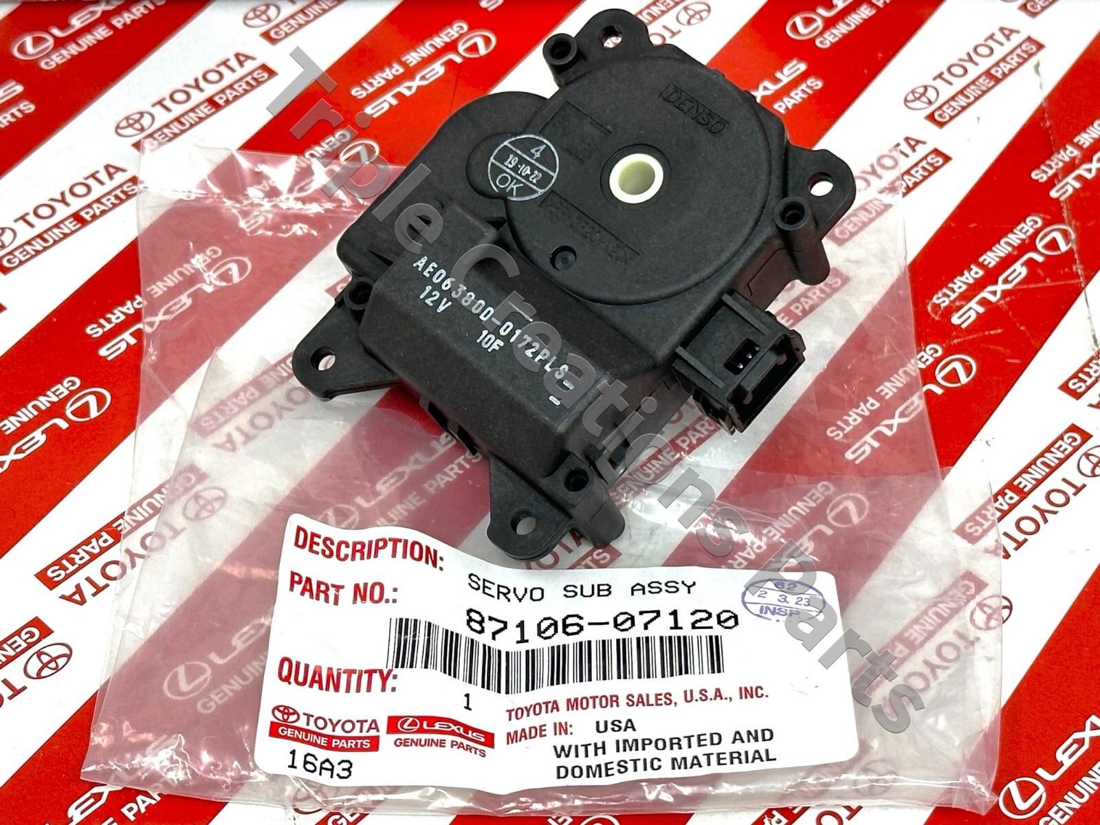 Toyota Genuine 8710607120 Damper Servo Sub-Assy Air Conditioner ...