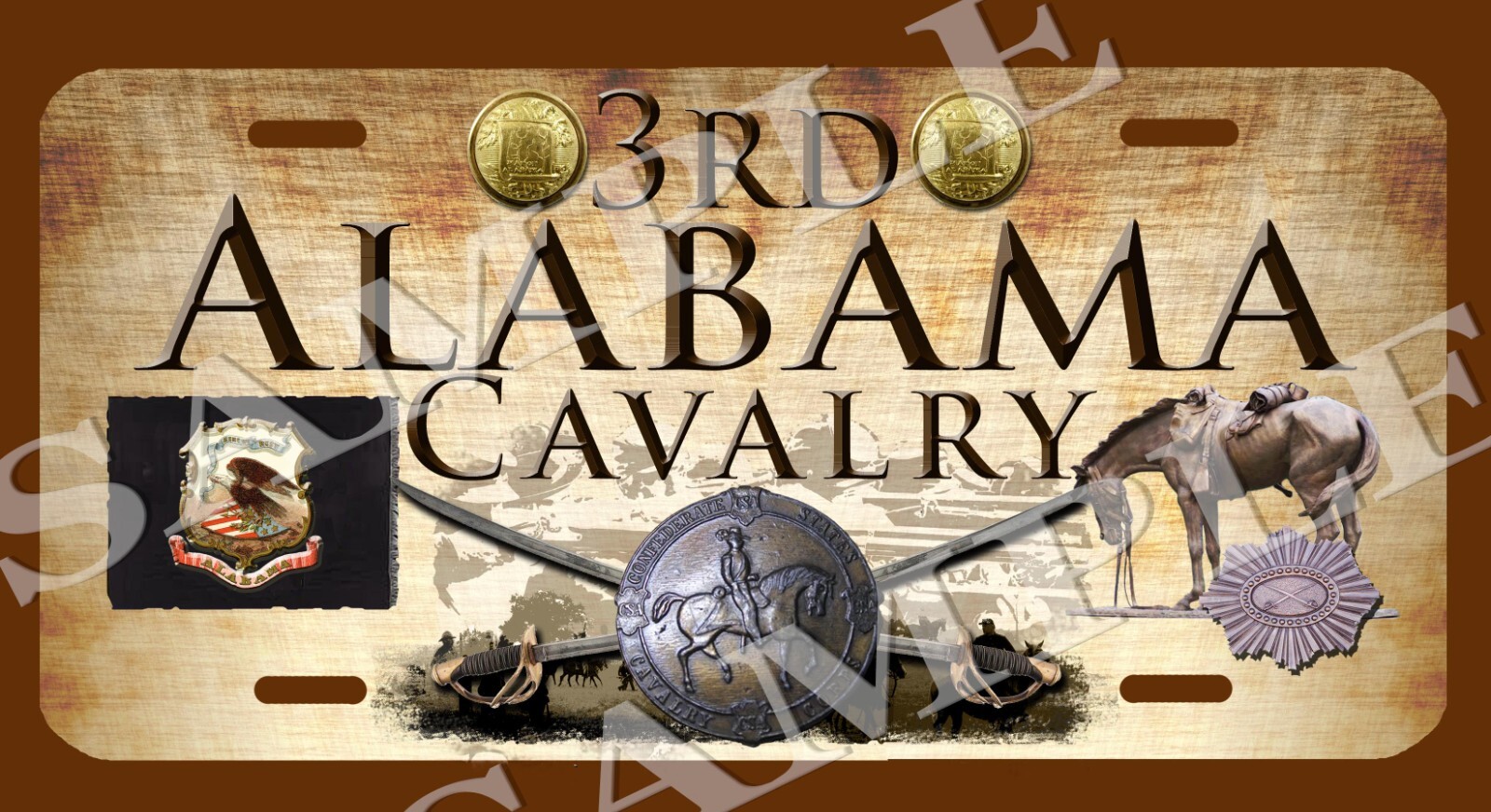 3rd Alabama Cavalry American Civil War Themed vehicle license plate | eBay