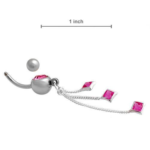 STUNNING SOLID 925 STERLING SILVER BODY RING WITH GENUINE PINK CRYSTALS ...