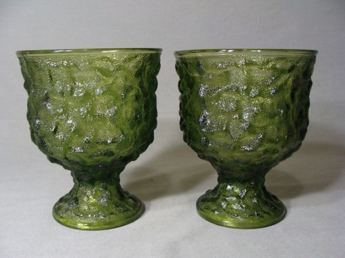 2 Vintage Anchor Hocking E.O. Brody Flower Vases In The Milano Green ...