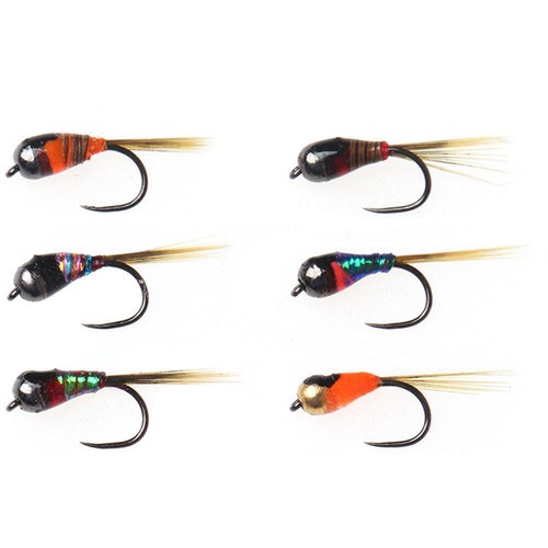 ☆6 Flies - Tungsten Two Bit Hooker Red Jig Head Fly - Hook Euro nymph Hanak G8T4 | eBay Australia