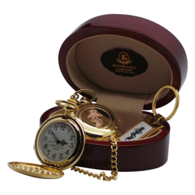 REME Gold POCKET WATCH KeyringEngraved Name Date Personalised Gift Set ...