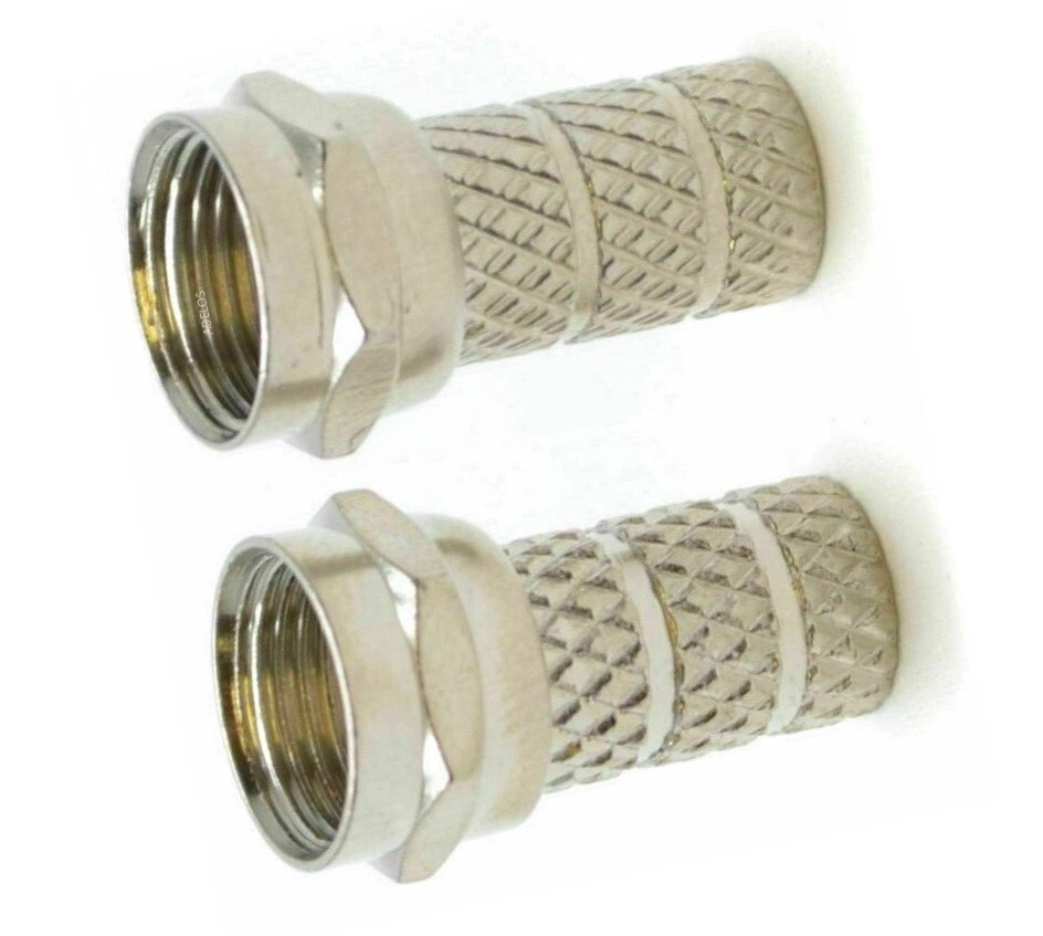 2 x Satellite F Plug Connector For Sky + HD Virgin Coax Cable Screw ...