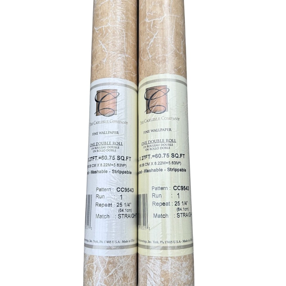 Carlisle Company Wallpaper Beige White Crackle Style CC9543 2 Rolls NEW ...