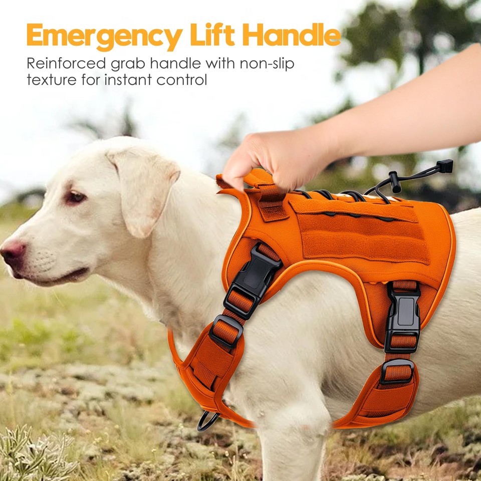 Heavy-Duty Tactical Dog Harness for Large Dogs, No Pull Adjustable ...