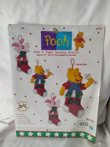 Bucilla Winnie the POOH & Piglet Stocking Surprise felt Appliq Ornament ...