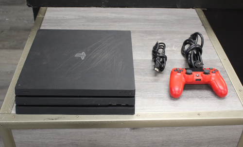 Sony PlayStation 4 Pro 1TB Game Console - Jet Black with Red Controller ...