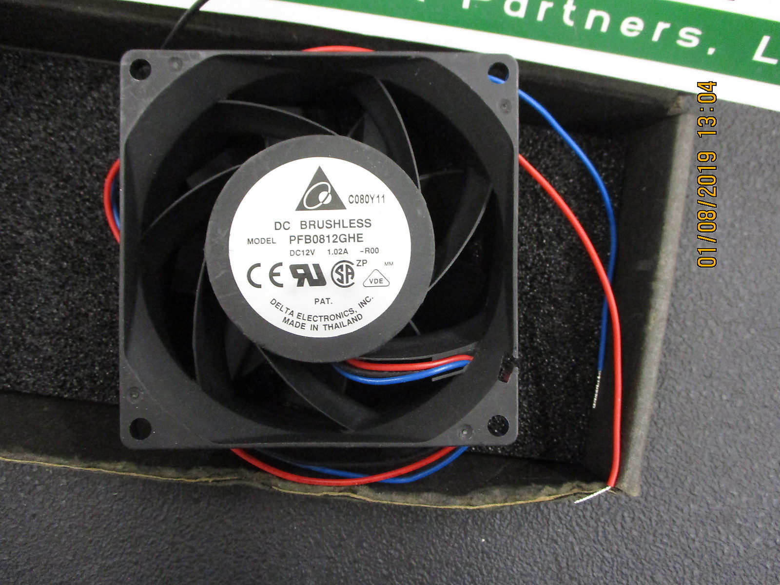 PFB0812GHE-R00 Delta Electronics FAN AXIAL 80X80X38MM 12V WIRE BRAND ...