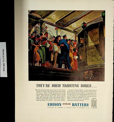 1937 Edison Storage Battery Souls Train Vintage Print Ad 5919 | eBay