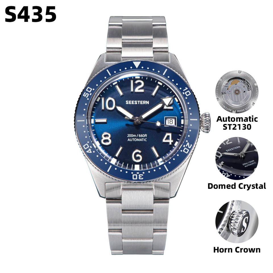 2024 SEESTERN Diver Men's Watch Automatic Mechanical 20ATM Sapphire ...