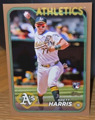 2024 Topps Update BRETT HARRIS GOLD FOIL RC #US199 OAKLAND ATHLETICS ...