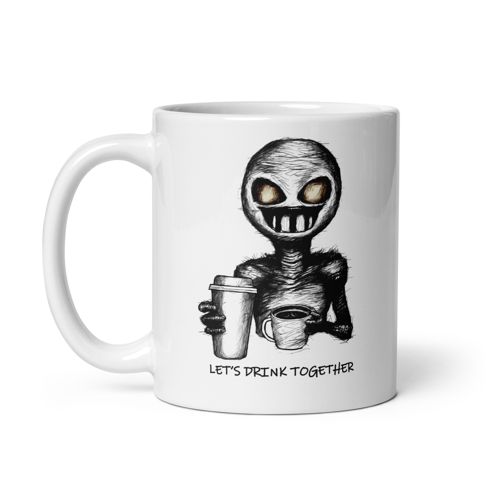 Alien Creature Coffee Mug Let's Drink Together | 11 oz | | eBay