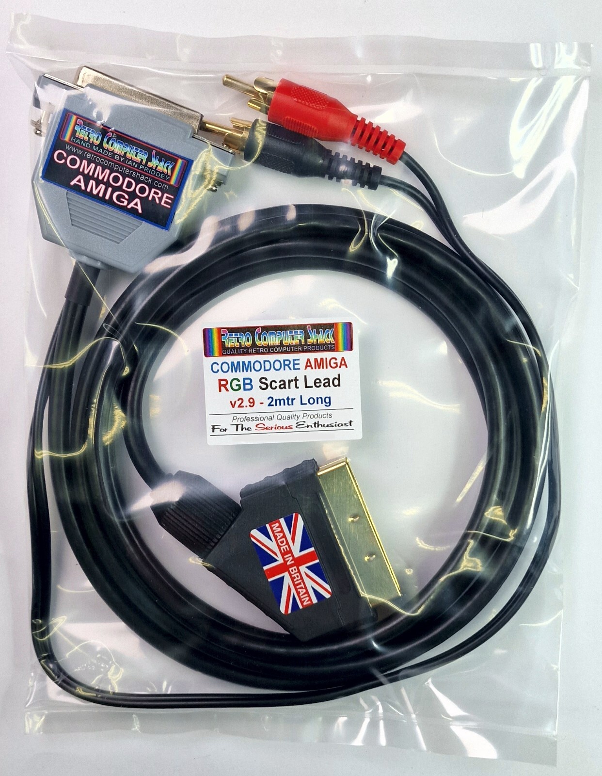 Commodore Amiga A500 A600 A1200 A2000 GOLD RGB SCART CABLE TV Video ...