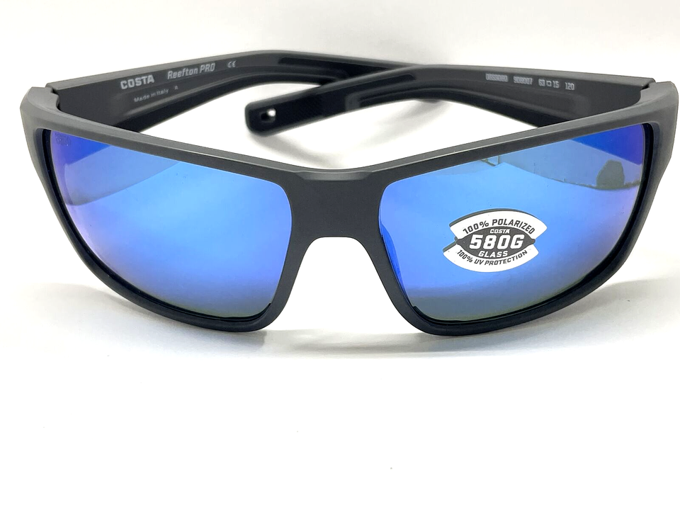 Costa Del Mar Reefton Pro sunglasses matte gray frame blue mirror 580 ...