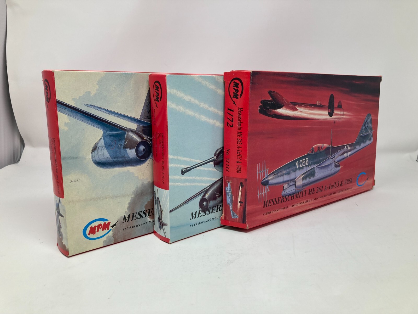 Set of 3 MPM 1/72 Scale Model Kits Messerschmitt Me 262 A-1a/U3 & V056 ...