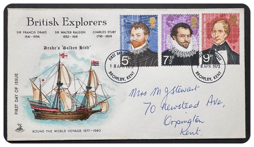 UK - 1973 - British Explorers - FDC - Bromley FDI | eBay