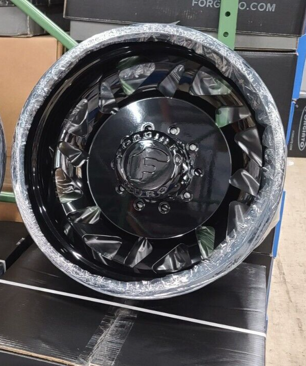 24" FORGIATO FINESTRO FORD (F450 DUALLY ONLY) 10LUG GLOSS BLACK WHEELS ...