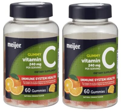 Meijer Vitamin C 240 mg per Serving, Dietary 60 Gummies, 2 Month Supply ...