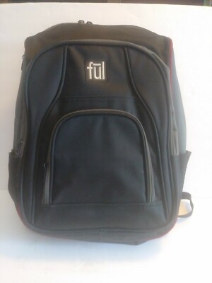 Ful Backpack Black and Red piping Full Size College Book Bag Laptop EUC ...