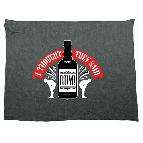 Thought They Said Rum - Novelty Tea Towel cleaning cloth Dish Kitchen ...