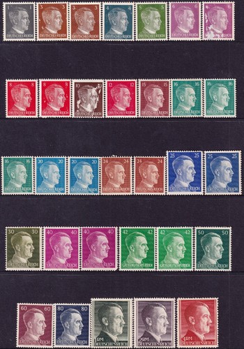 GERMANY 1941-44 MNH Hitler issue (shades & dies) sc. 506-529 | eBay